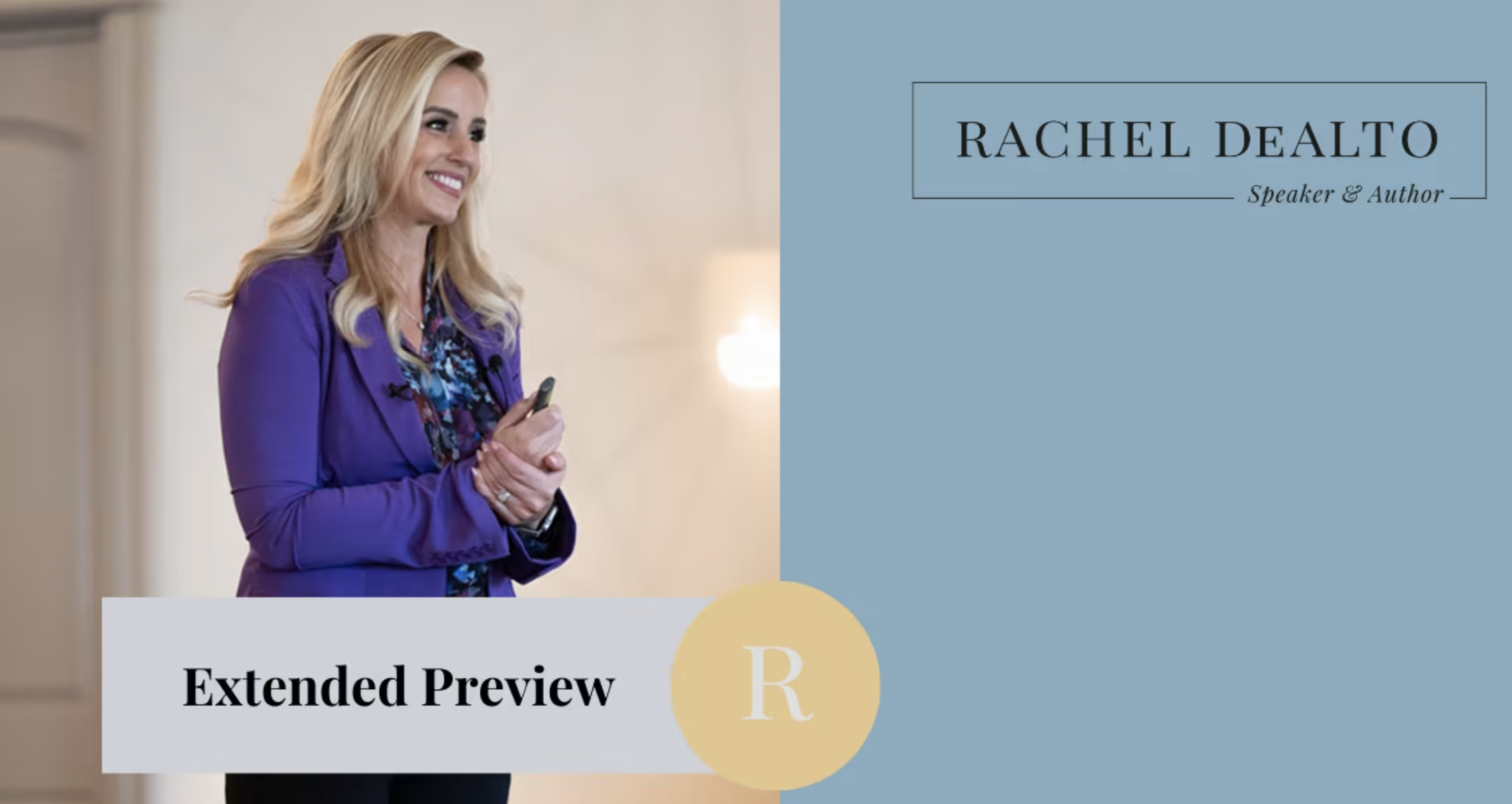 Rachel DeAlto Extended Speaking Preview - BigSpeak Motivational ...