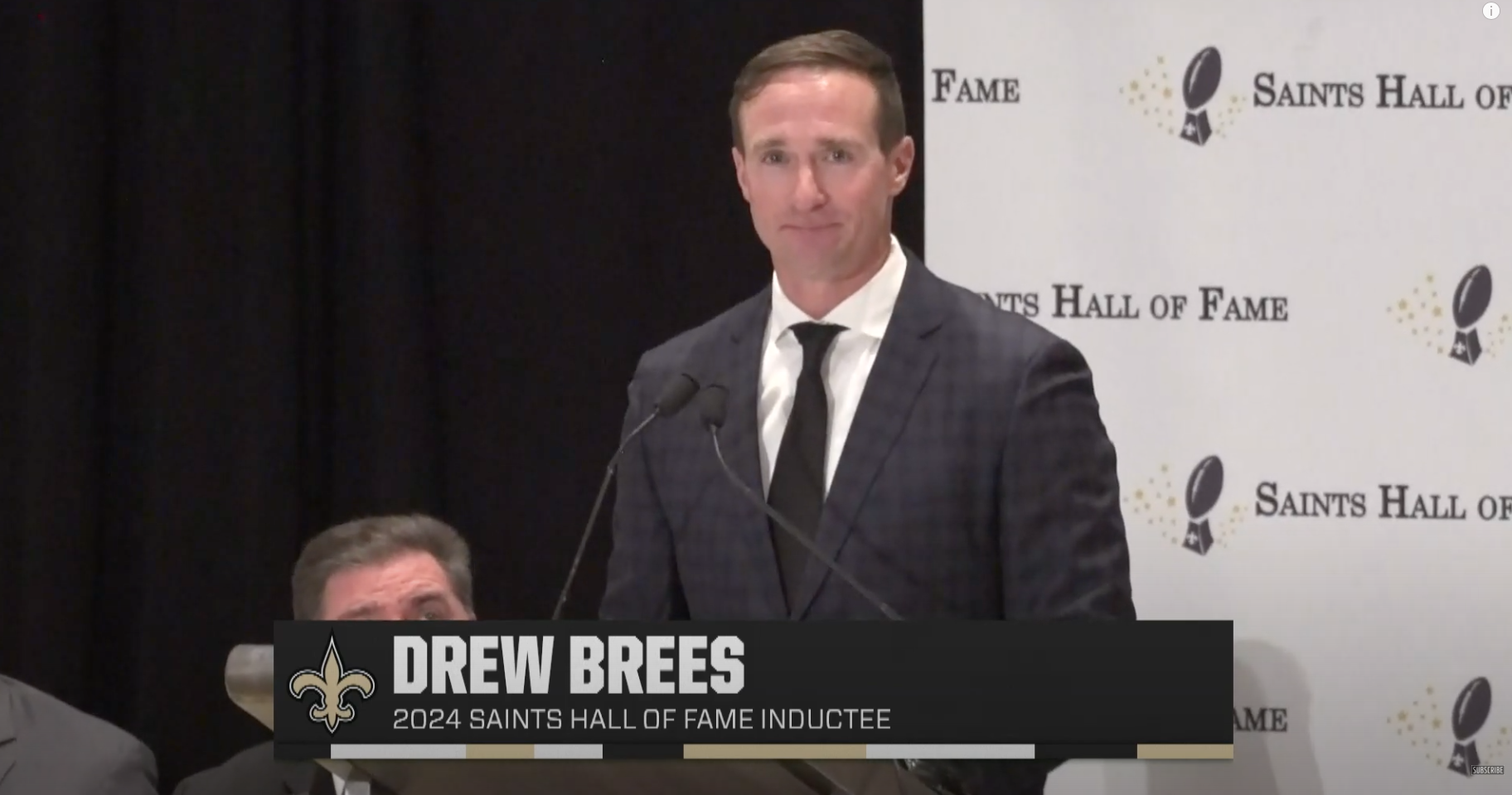 Drew Brees gives induction speech | Saints Hall of Fame Class of 2024 ...